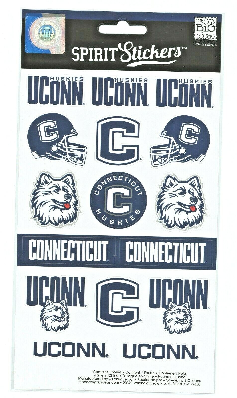 CONNECTICUT UCONN HUSKIES C 16 Stickers in U.S. B-6-39 | eBay