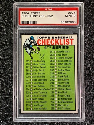 1964 Topps Baseball #274 Checklist 265-352 PSA 9 | eBay