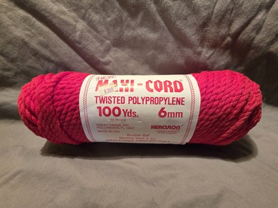 Maxi-Cord Twisted Herculon Red Cord 100 Yards 6mm Macrame NEW Vintage ...