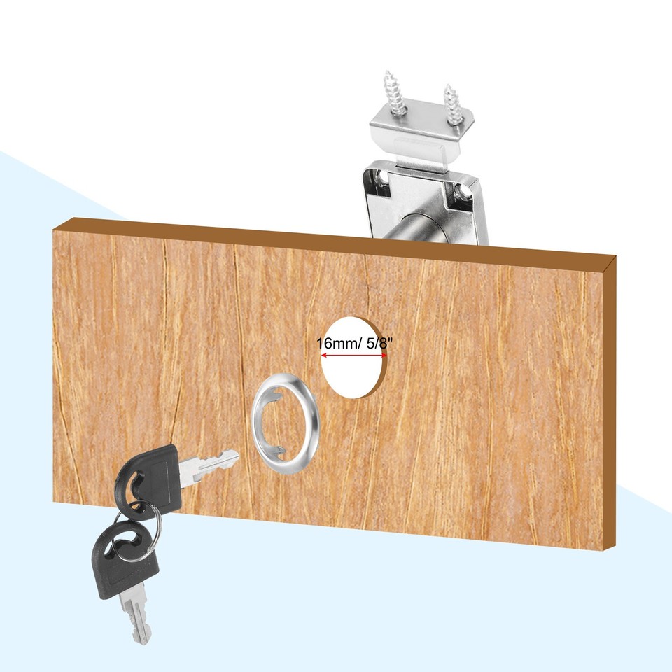 4Pcs Keys Alike Alloy Tool Box Locks Silver Cylinder Cabinet Cam Lock 7 ...