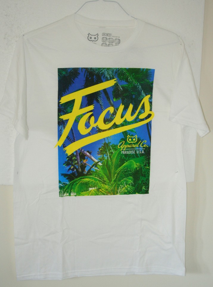Vtg Focus Apparel Motocross Surfing Skateboard SnowBoard Palm T-Shirt ...