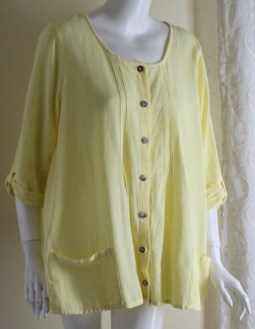 CMC -Color Me Cotton Butter Yellow Cotton Gauze A-Line Tunic Top Shirt ...
