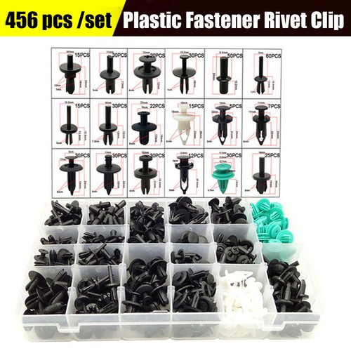 456 pcs Plastic Car Body Push Pin Rivet Fasteners Trim Moulding Clip ...