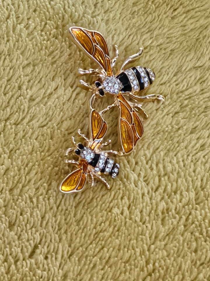 Enamel Crystal Two Bees Brooch; Honey Bee Brooch; Insect pin | eBay