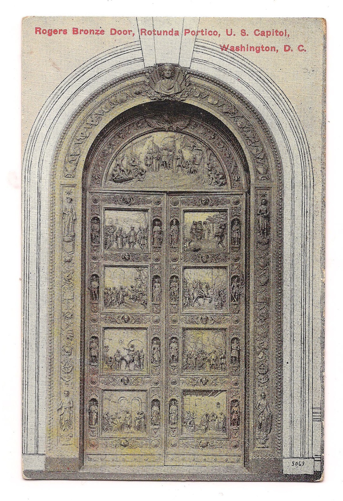 US Capitol Building Rogers Bronze Door Washington D.C. Postcard Rotunda ...