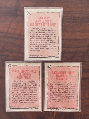 Floyd Patterson Olympic Card 1983 Card #77, Edward Crook #4, Pete ...