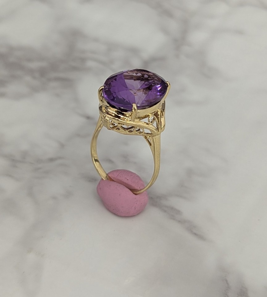 Reuse 18kt gold amethyst ring made in Japan Direct from Japan vintage ...