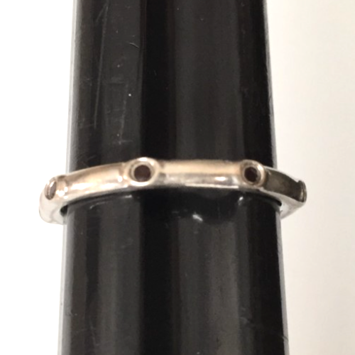 Vtg Ring MARKED QG 925 STERLING SILVER Size 8 Garnet Band Jewelry lot y ...