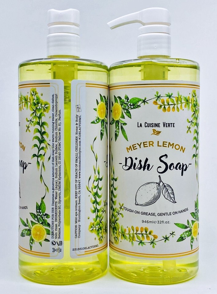 2 Home & Body Co MEYER LEMON Dish Soap 32 fl oz Deruta Hand Wash | eBay