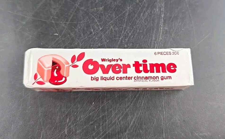 Vintage Pack Of Wrigley’s Overtime Cinnamon Chewing Gum Unopened Made ...