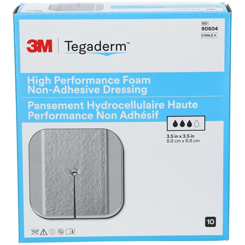 3M Tegaderm Foam Dressing 3.25 X 3.25 Inch Non-Adhesive Sterile 90604 ...