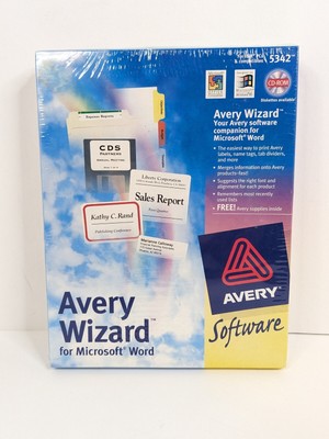 Avery Wizard For MS Word PC CD-ROM Create Labels Cards Dividers etc ...