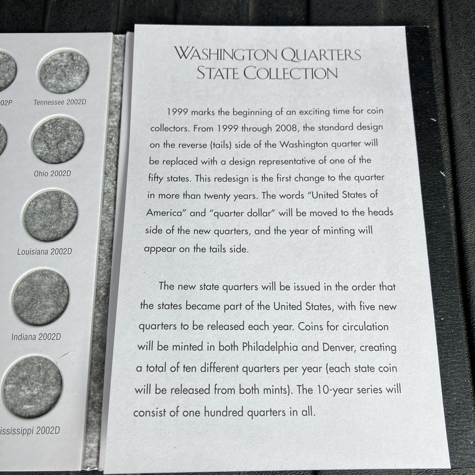 Harris Washington Quarters Collection Vol #1 1999-2003 Coin Folder 6 ...