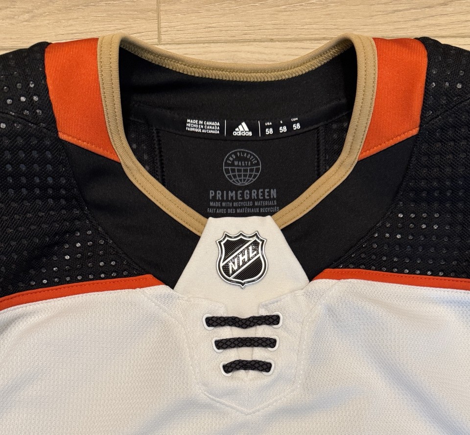 NEW Adidas MiC Anaheim Ducks Team Issue Road White Authentic NHL Jersey ...