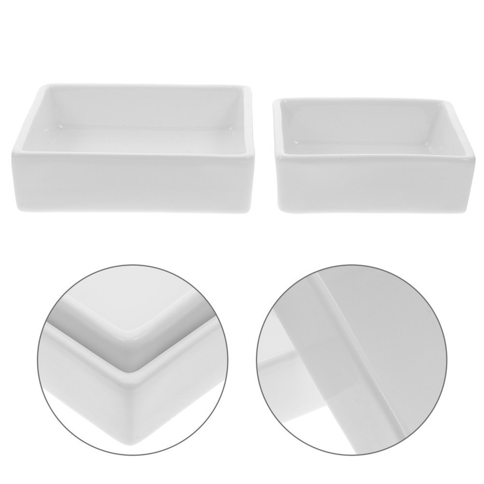 2Pcs Square Snack Bowls Soy Sauce Dish Ceramic Dip Dipping Bowls for ...