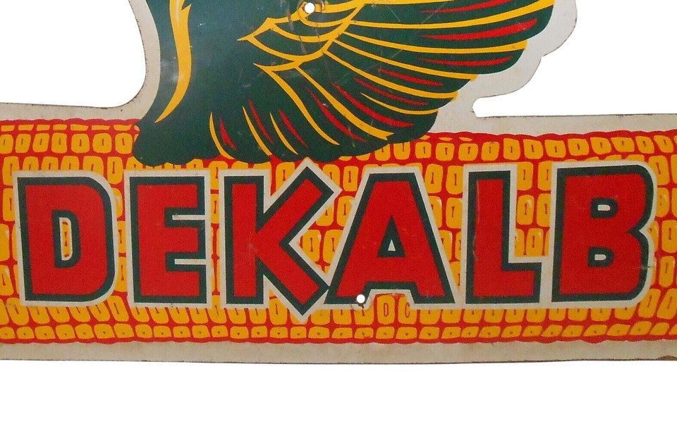 SCARCE DEKALB CORN ADVRT COLOR LITH'D CUT-OUT HANGING WALL SIGN on ...
