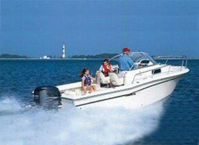 6.25oz SEMI-CUSTOM BOAT COVER FITS DUSKY 203 FAC BOWRAILS EXTENDED O/B ...