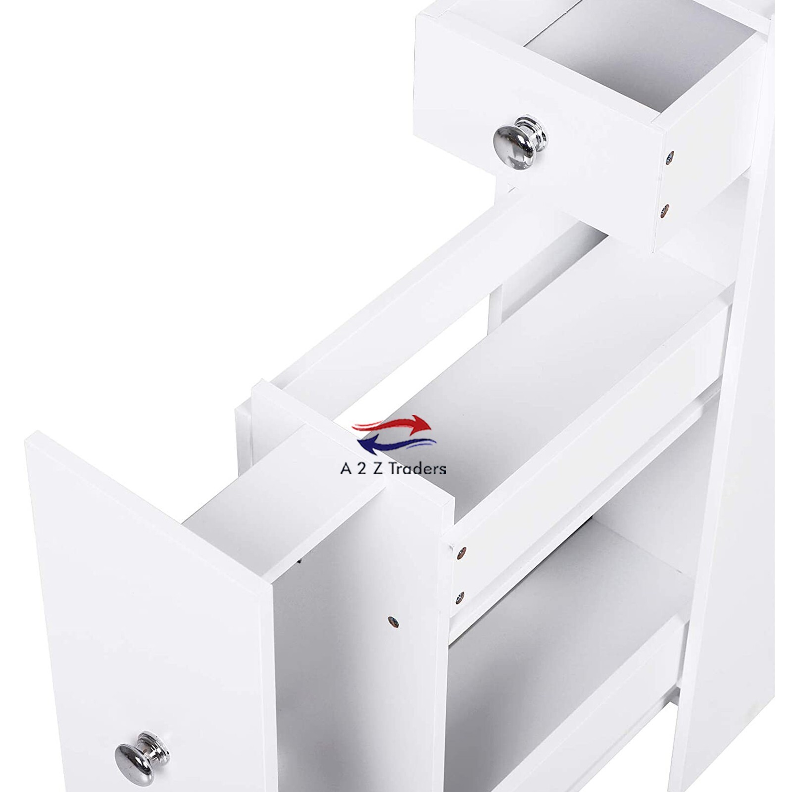 Slim Bathroom Storage Unit | White Slimline Narrow Cabinet Shelving UK ...
