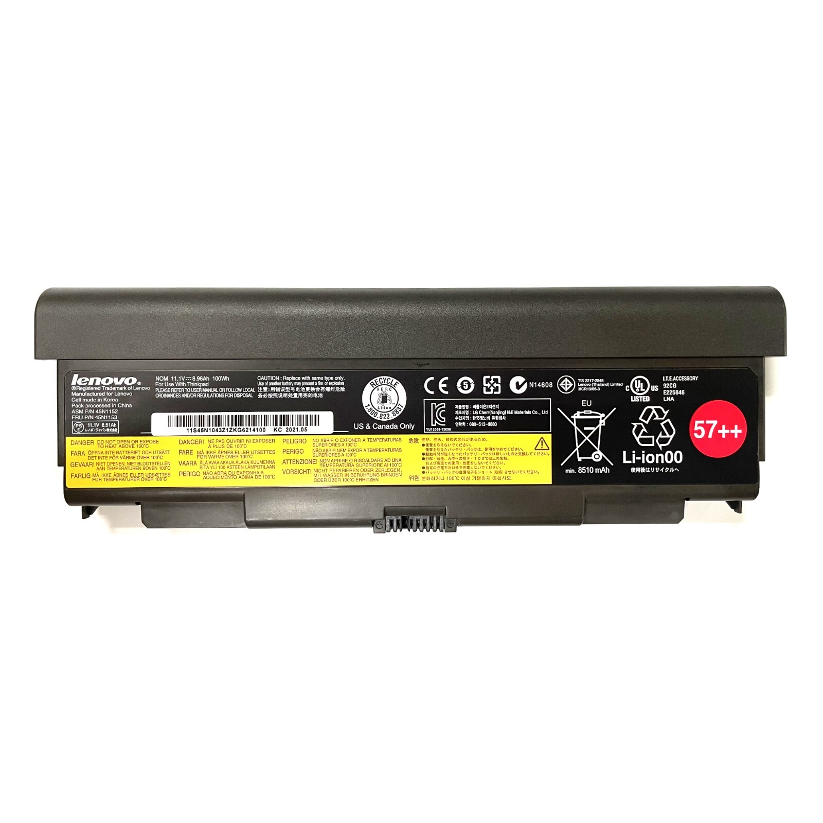 New Genuine 57++ 45N1152 Battery for Lenovo ThinkPad L440 L540 T440p ...