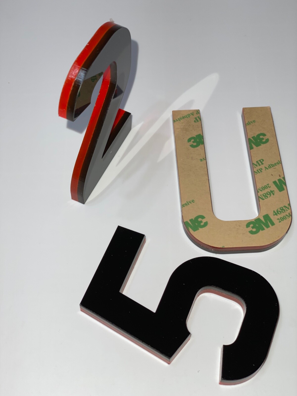4D LASER CUT LETTERS for NUMBER PLATES set of 6, self adhesive 6mm ...