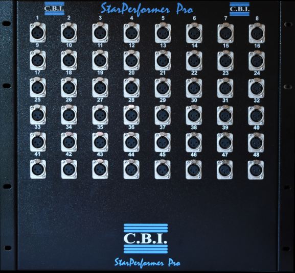 CBI 48 Ear Splitter Box Rack w/3ft Mon 30ft Main Microphone Split Snake ...