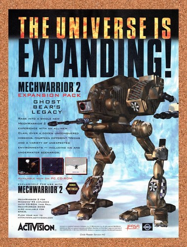MechWarrior 2 Expansion Pack PC Original 1994 Vintage Ad - Video Game ...