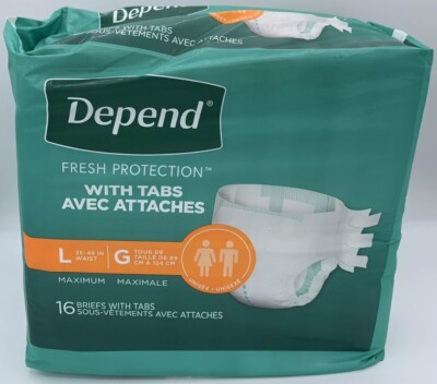 3 Packs Depend Incontinence Protection Tabs Unisex Large 35" 49" Waist ...