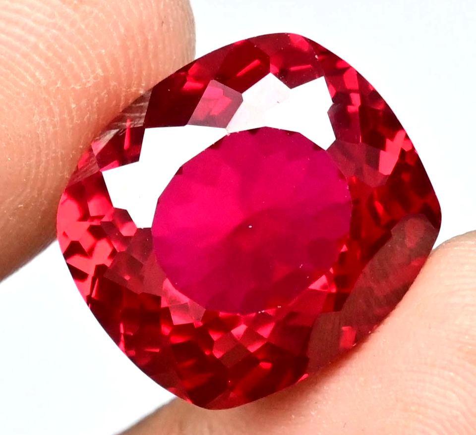 21.55 Ct Flawless Natural Mozambique Blood Red Ruby Certified Cushion ...