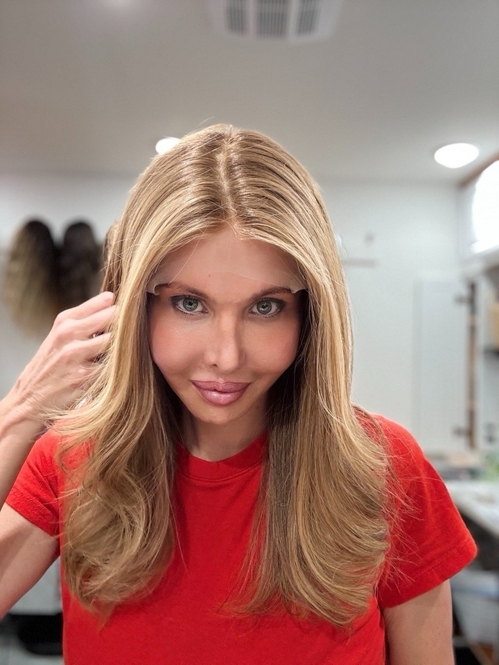 100% Human Hair Wig Remy European LIGHT BROWN & BLOND 19" Rooted SMALL ...