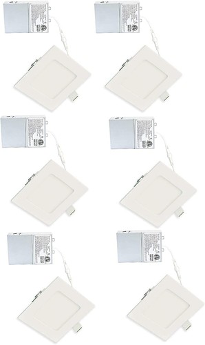 4-Inch 9W 120V Square Recessed Ultra Thin Ceiling LED Panel Downlight ...