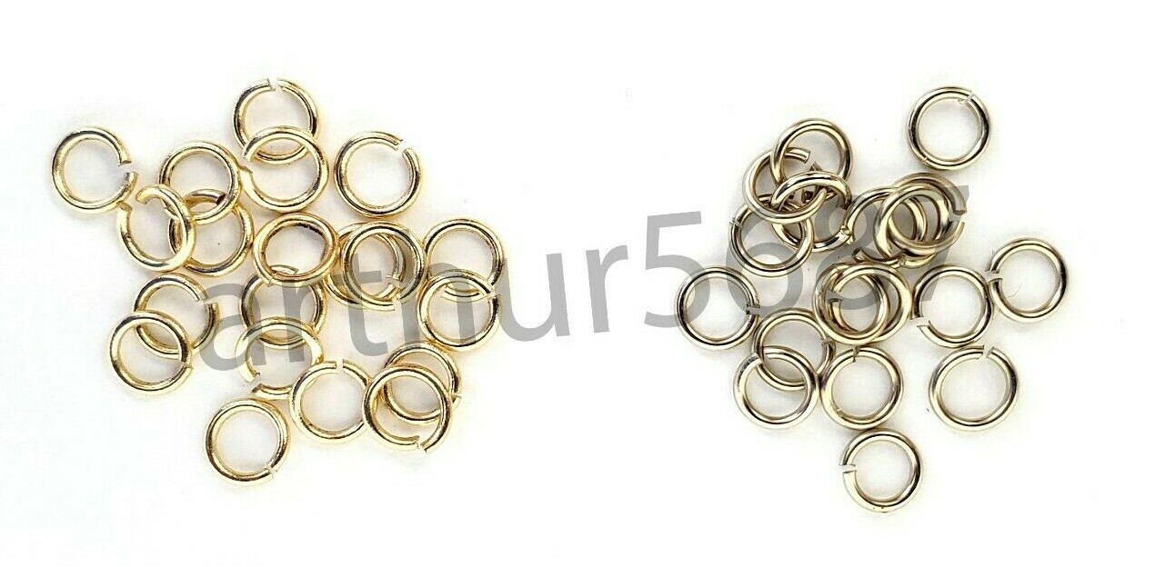 5 pcs 10K SOLID GOLD 5mm jump rings 20 gauge or 22 gauge open yellow ...