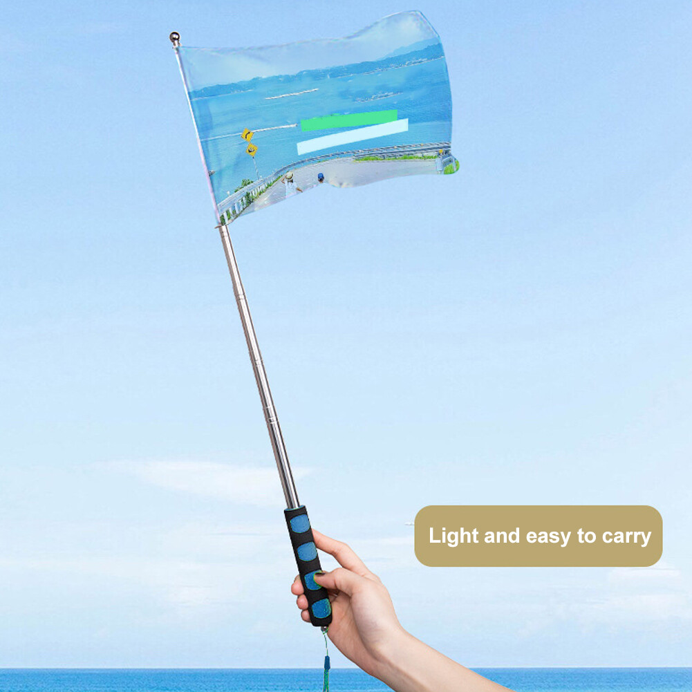 2m Portable Handheld Telescopic Flag Pole Pointer Tour Guides Stainless ...