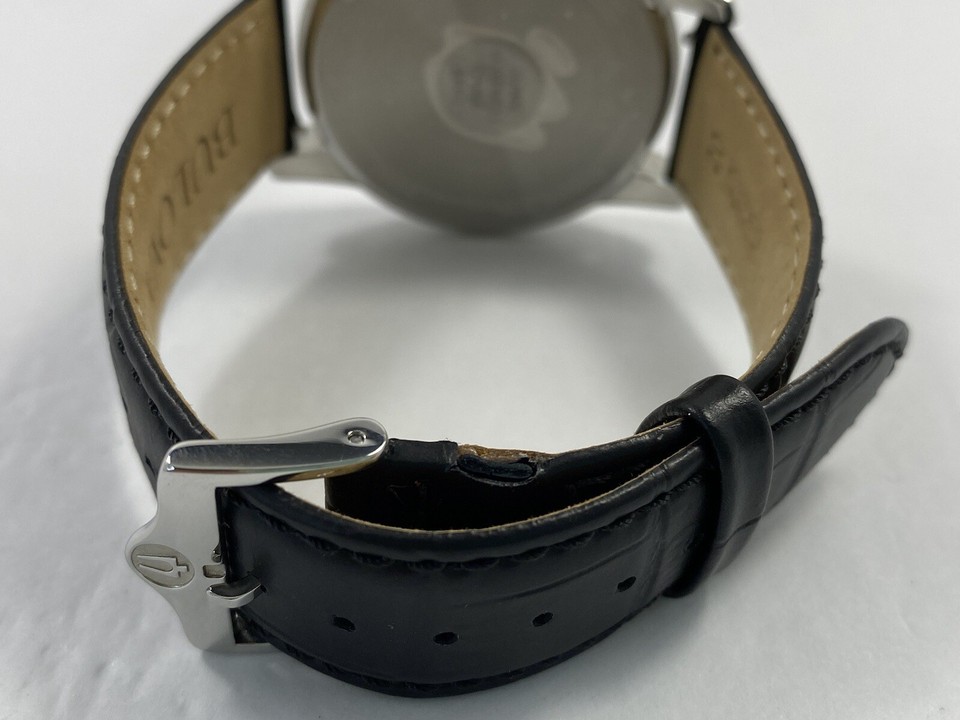 Bulova Sutton Chronograph Quartz Black Dial Leather Strap Men's Watch ...