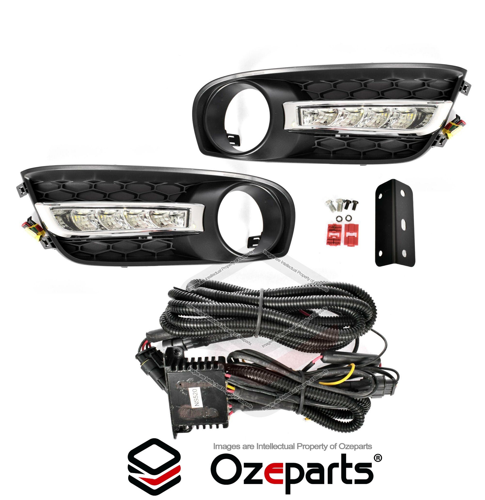 Pair Set Fog Light Spot Driving Bezel Cover LED DRL For Nissan Pulsar ...