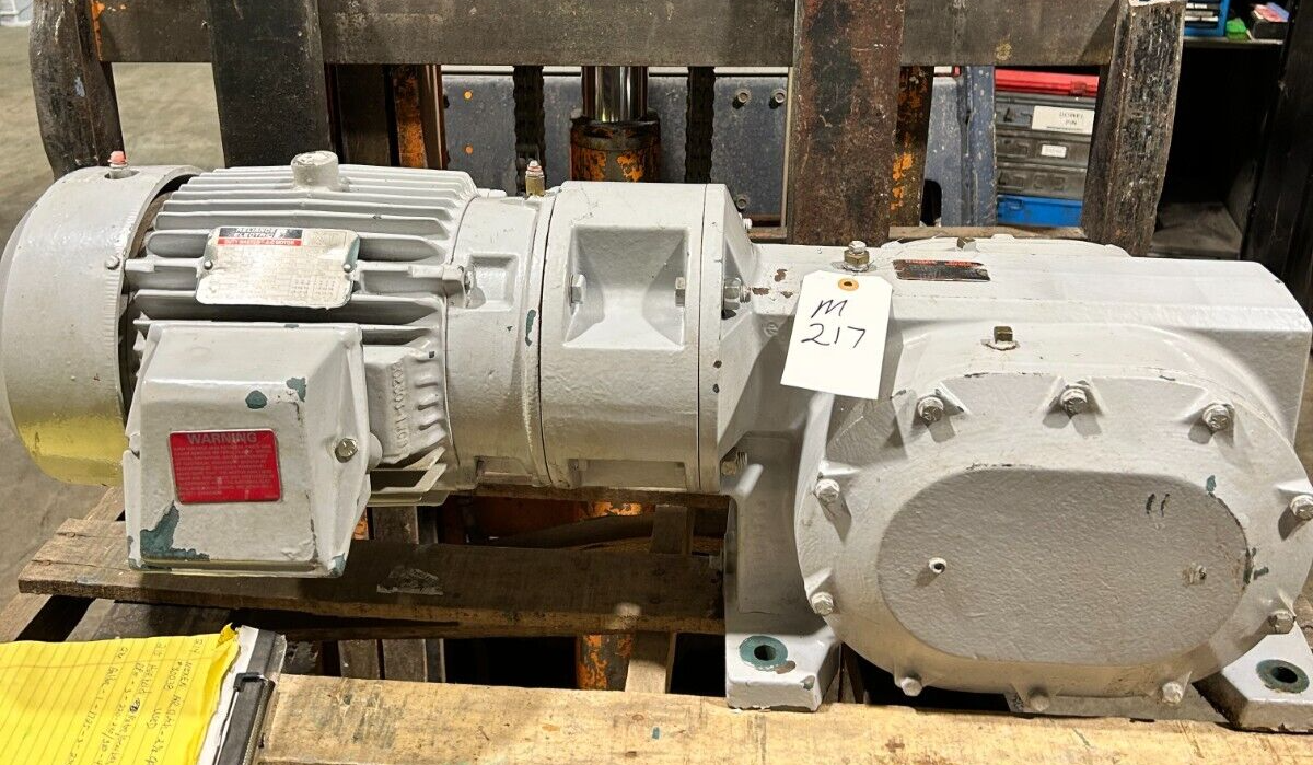 Reliance 3HP Motor/Gearbox 3PH, 230/460V,180TC Frame, 50:1 Ratio (#217 ...