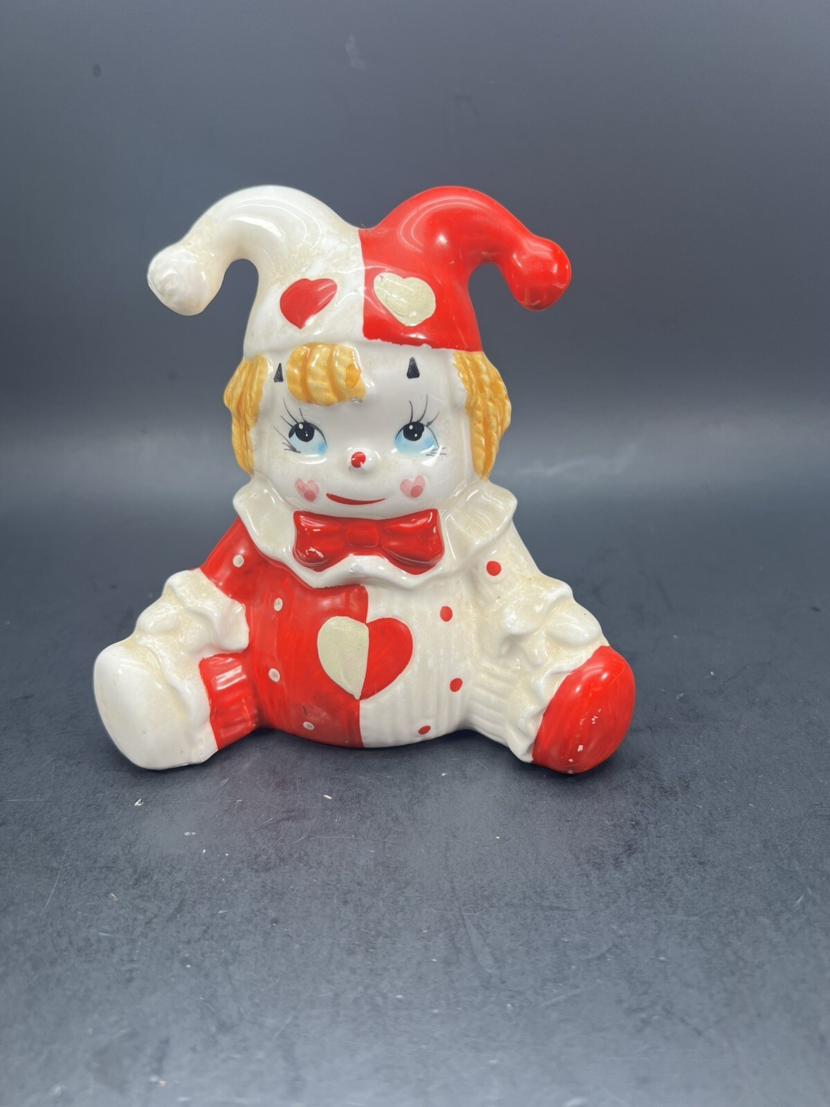 Ceramic Jester Clown Piggy Bank Raggety Hearts | eBay