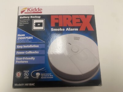 Kidde I4618AC Alarm Hardwire Smoke Detector with 9V Backup & Front ...