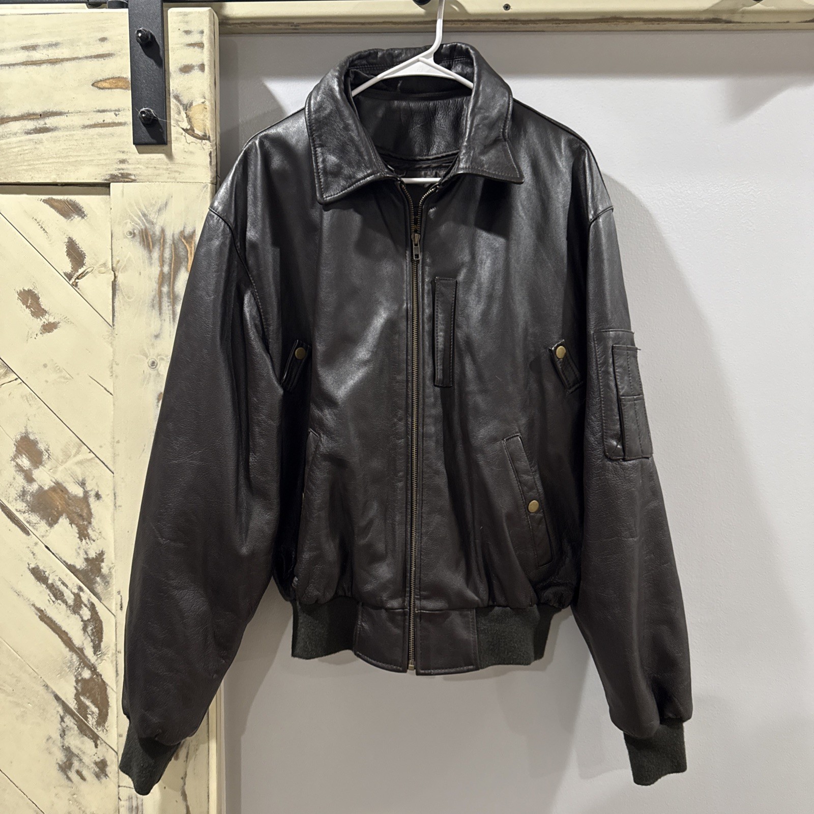 Landing Leathers Flight Bomber Jacket Mens M Aviator … - Gem