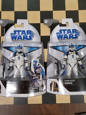 Hasbro Star Wars Pilot Hawk The Clone Figures 2 Pack Clone Wars 2 Pack ...