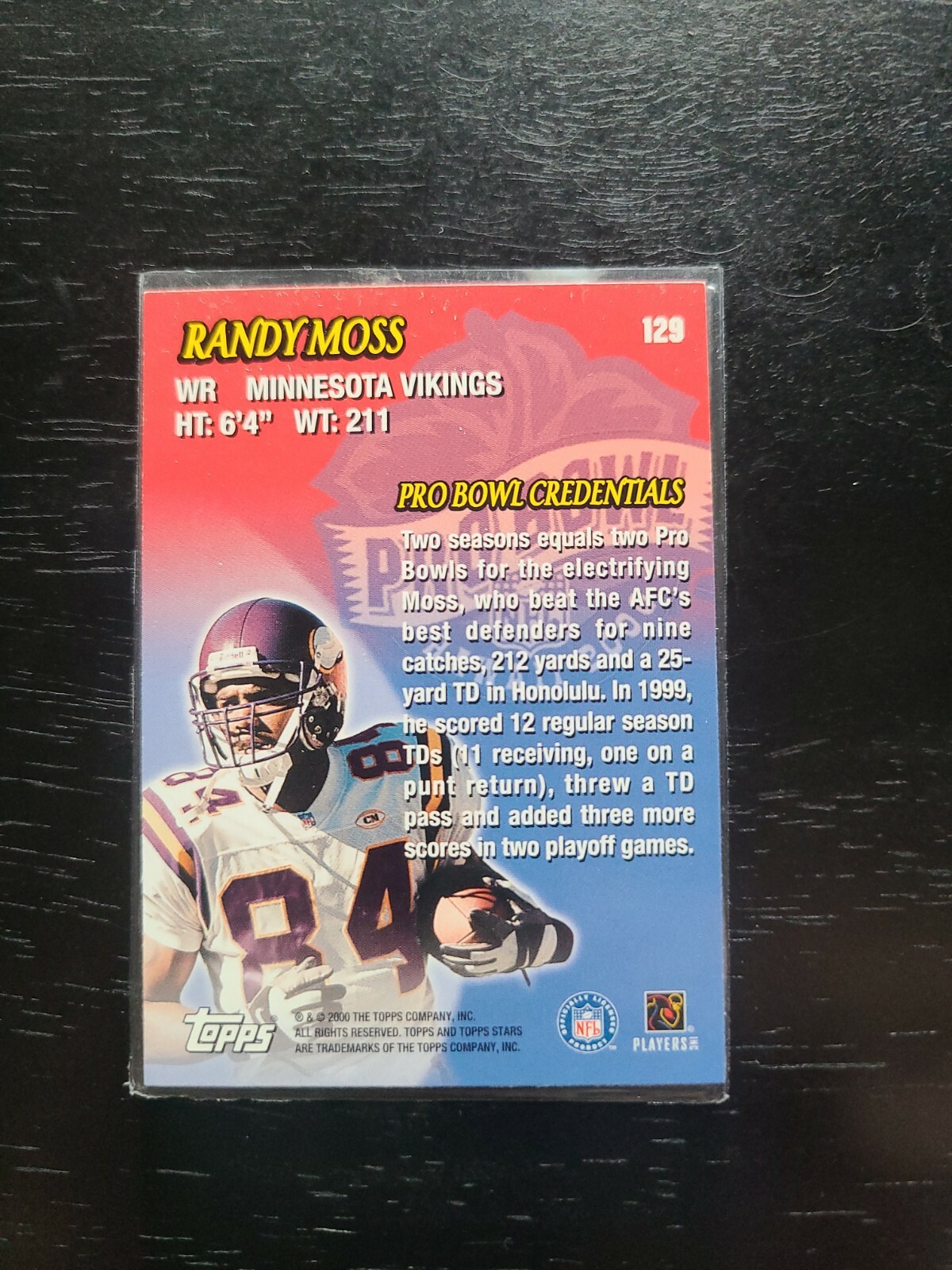 RANDY MOSS 2000 TOPPS STARS HEROES OF HAWAII CARD #129 NFL Football HOF ...