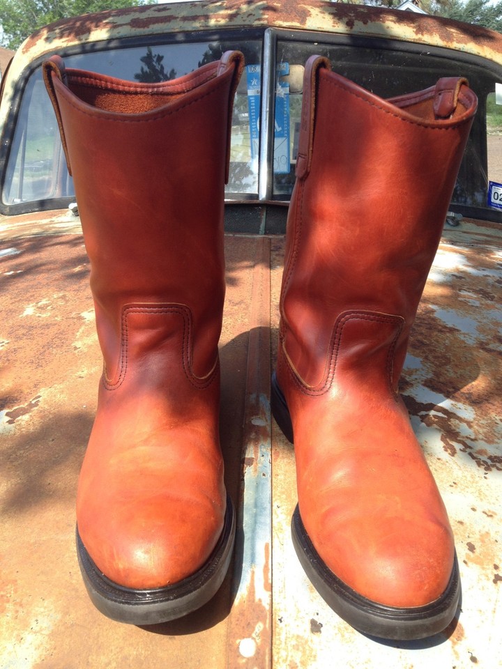 RED WING 1990 VINTAGE USA RUST LEATHER WESTERN COWBOY ENGINEER BOOTS 9. ...