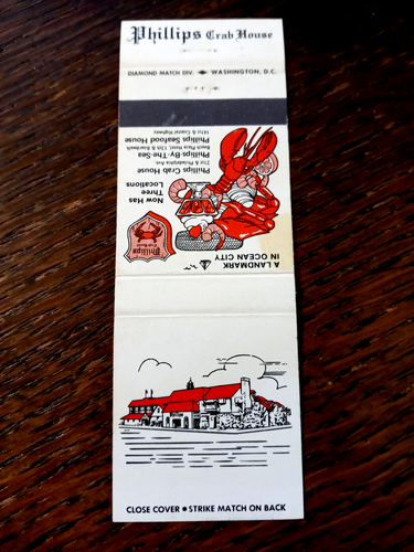 Vintage Matchbook: Phillips Crab House, Ocean City, MD | eBay