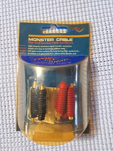 Monster Cable 24K Gold Speaker Cable Connectors Twist Crimp Regular NOS ...