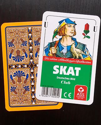 100 ASS Skatkarten Skat Blatt Club Deutsches Bild Kornblume,Spielkarten ...
