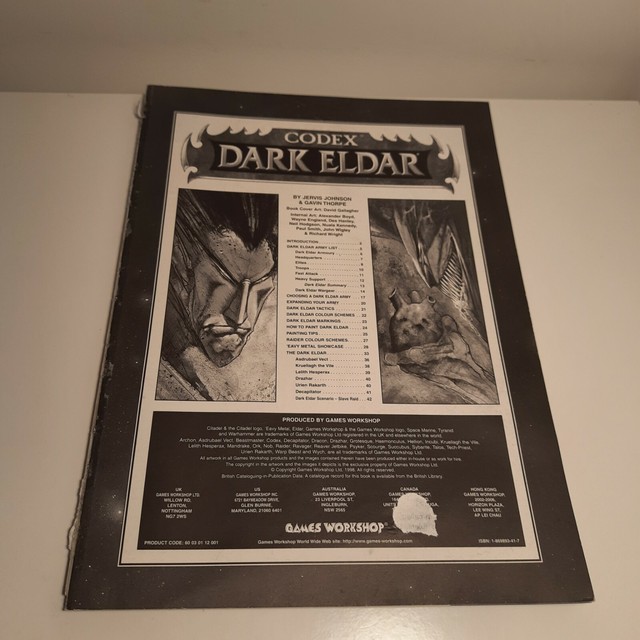 Warhammer 40k Codex Dark Eldar 2nd Edition - Games Workshop 1998 for sale online | eBay