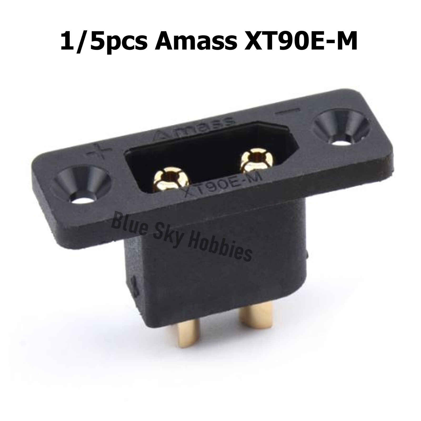 Amass XT90E-M Surface Mounted Male Connector XT90 Male 90A Battery ...