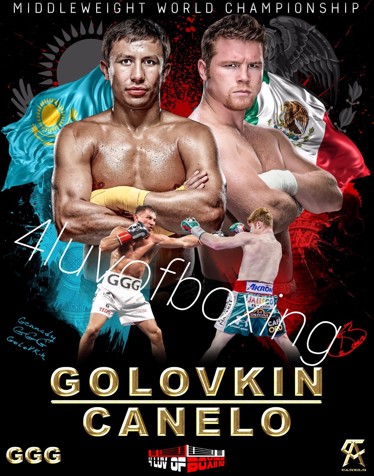 Canelo vs Golovkin 4LUVofBOXING poster Alvarez GGG 11x17 new Boxing ...