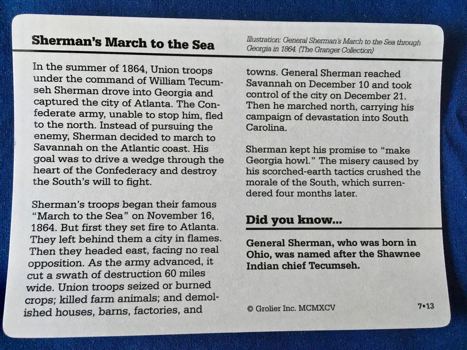 SHERMAN'S MARCH TO THE SEA (America at War) Groiler STORY OF AMERICA ...