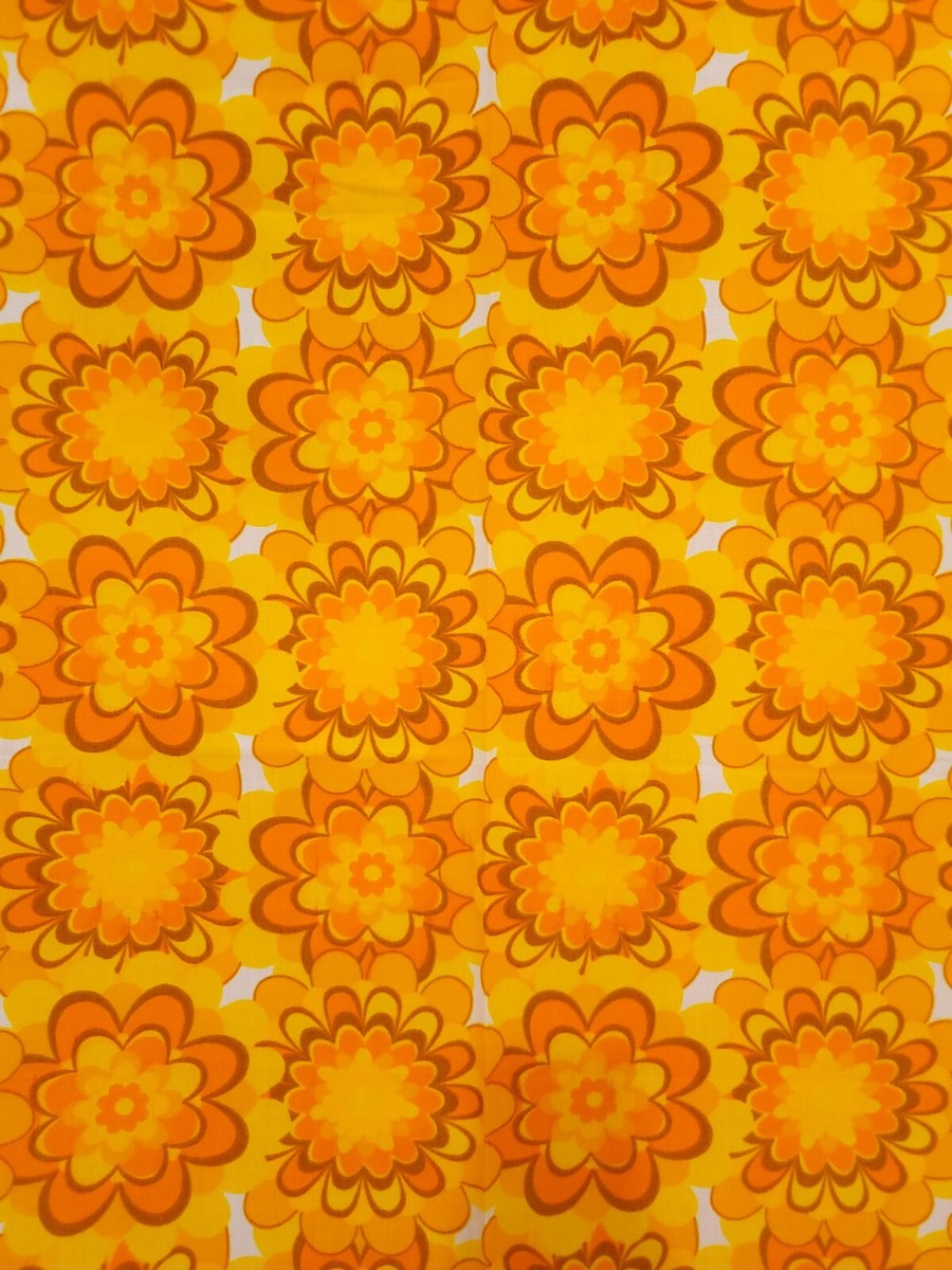 Orange Vintage Pattern Vintage Orange On Green Flowers Repeat Pattern