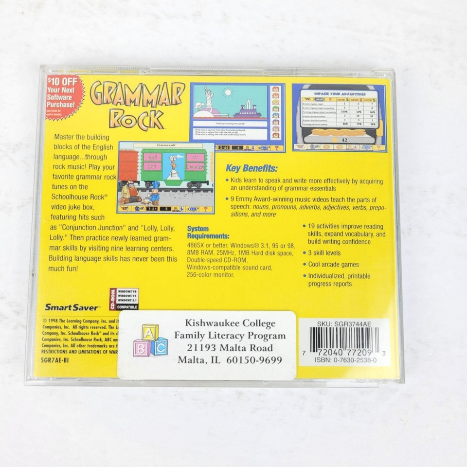 Schoolhouse Rock Grammar Rock (Windows/Mac, 1999) PC Creative Wonders ...